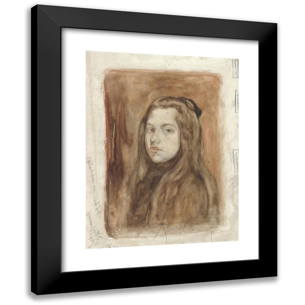 Hendrik Johannes Haverman 12x14 Black Modern Framed Museum Art Print Titled - Portrait of a Girl ...