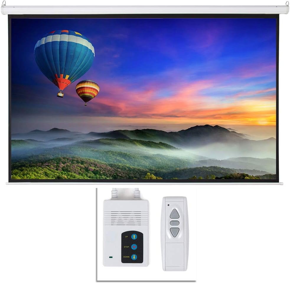 Henf 100" Viewing Area Motorized Projector Screen 4:3 Diagonal with ...