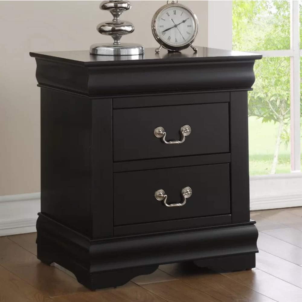 Henf 2 Drawers Nightstand, Modern Stylish Wood Bedside Table, Solid End ...