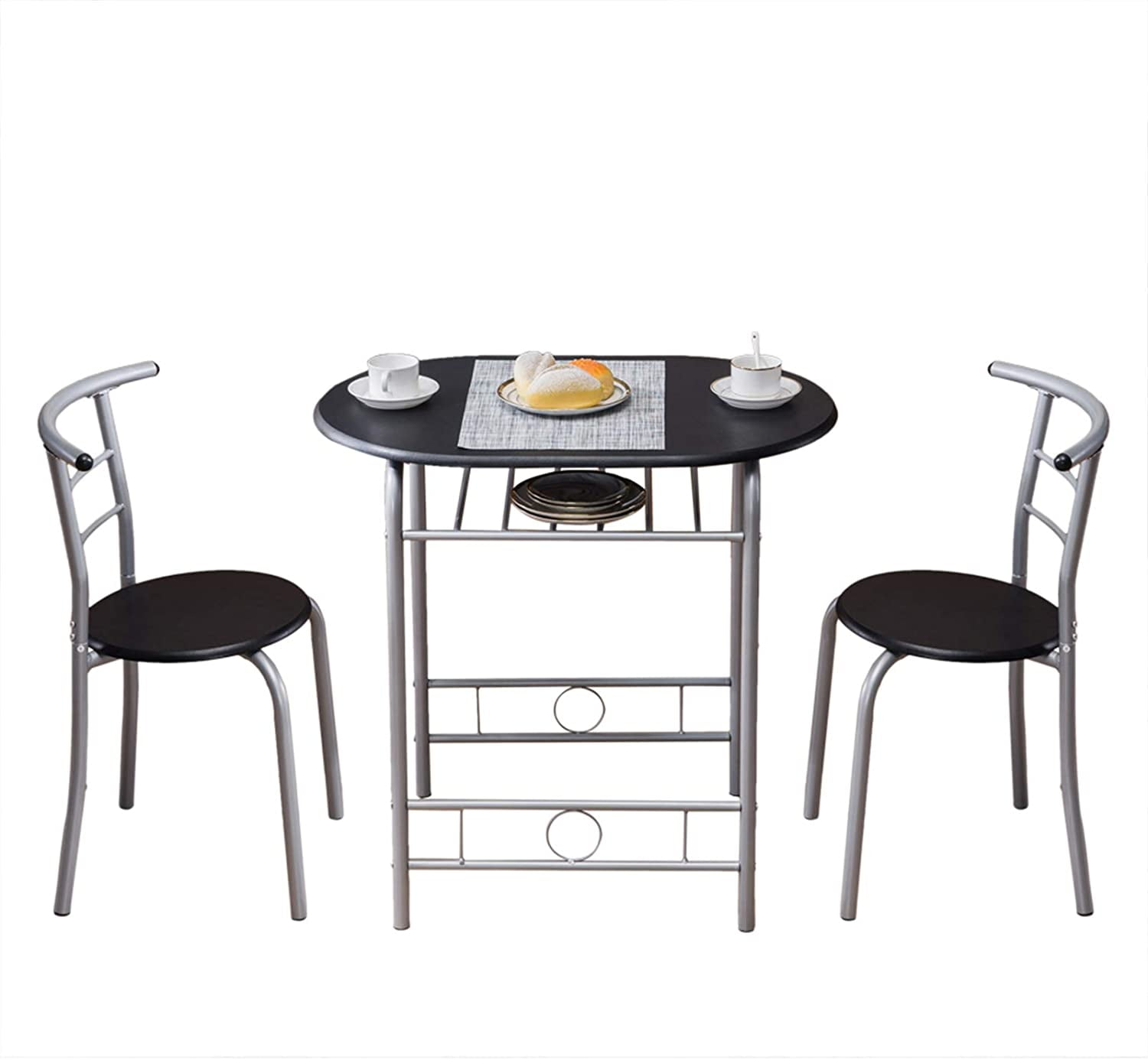Henf 3 Piece Dining Set Table and 2 Chairs, Small Kitchen Table Set ...
