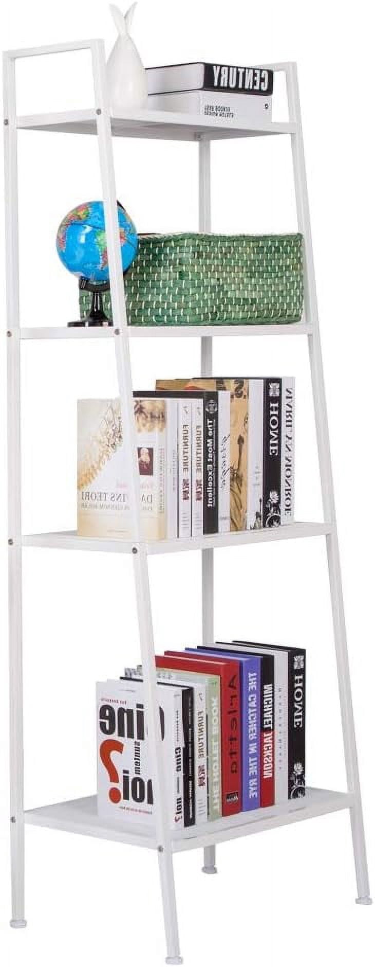 Henf 4 Tiers Ladder Shelf Bookcase, Leaning Free Standing Frame Decor ...