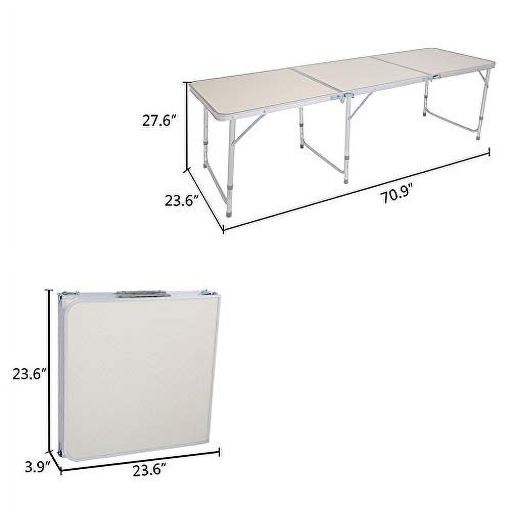Henf 6 FT Aluminum Folding Table, Portable Camping Table Lightweight ...