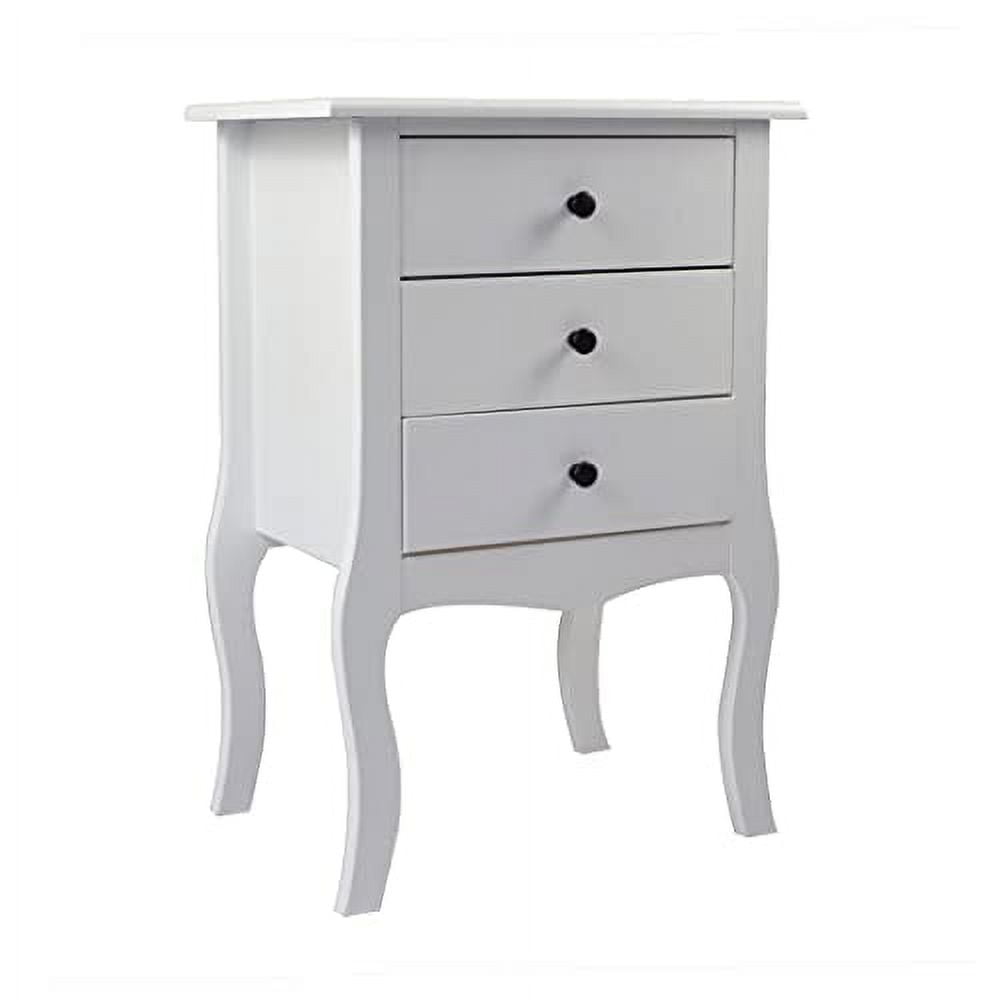 Henf Wooden Nightstand Tall Bedside Table with 3 Drawers, Modern End ...