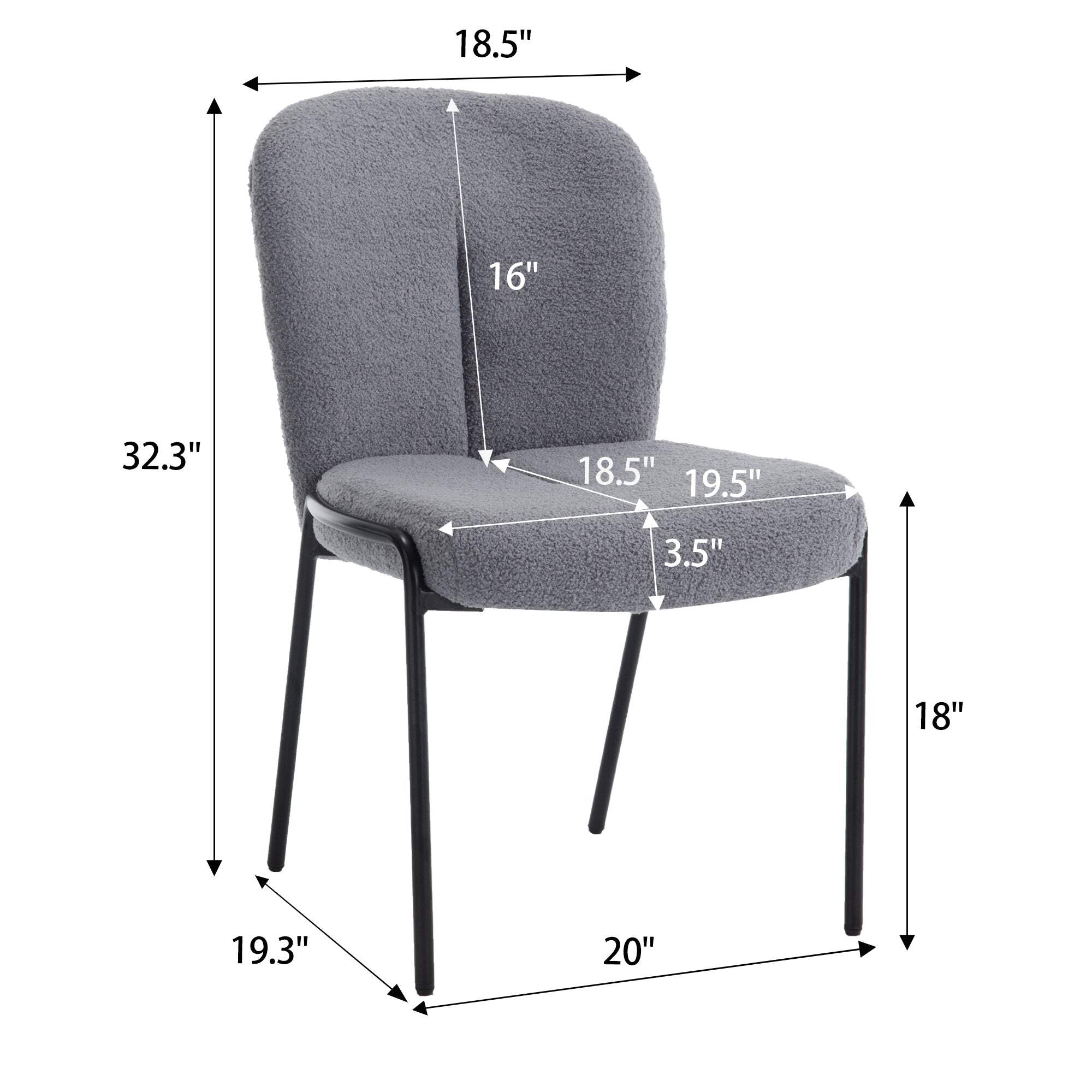 Heng Ming Iron Foot Dining Chair, No Armrest, High Back, Suitable For ...