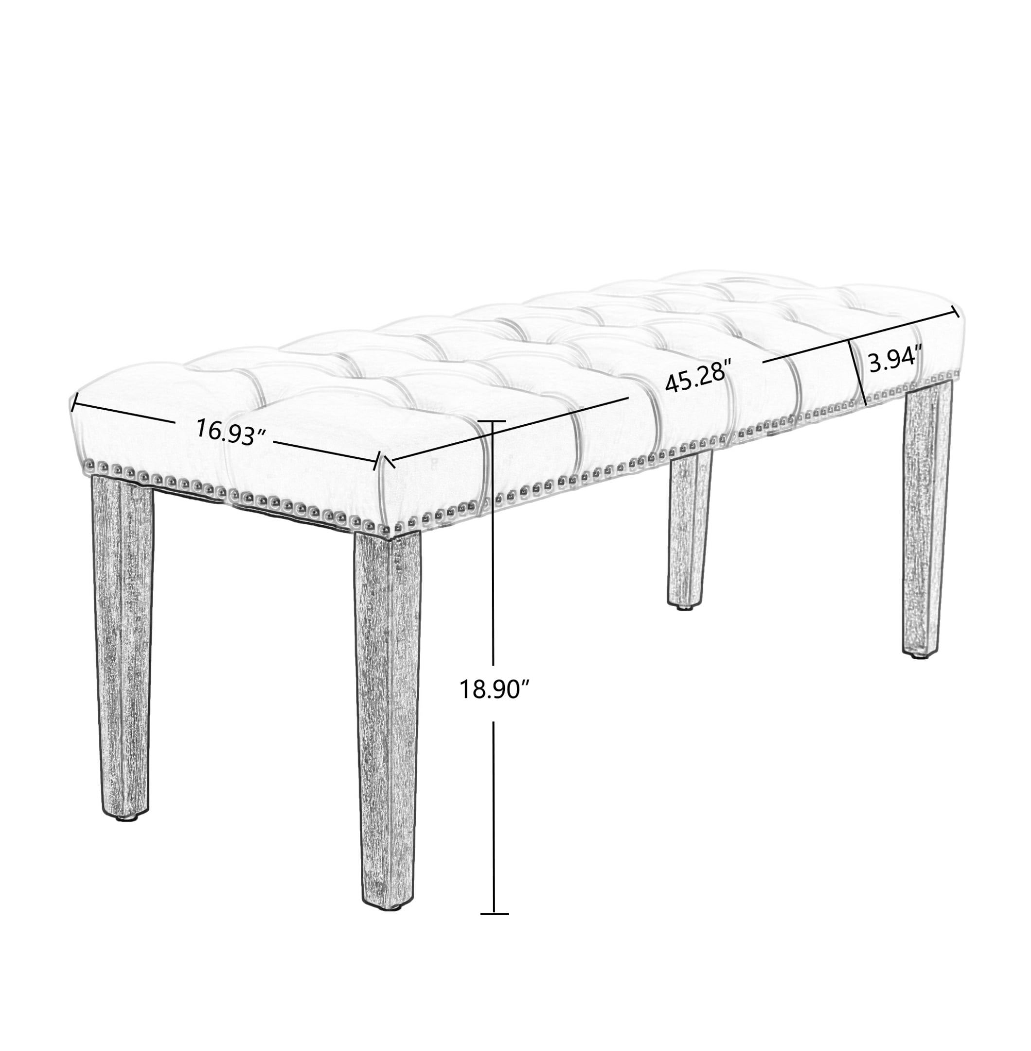 Heng Ming Upholstered Tufted Ottoman , Dining Bedroom Footrest Stool ...