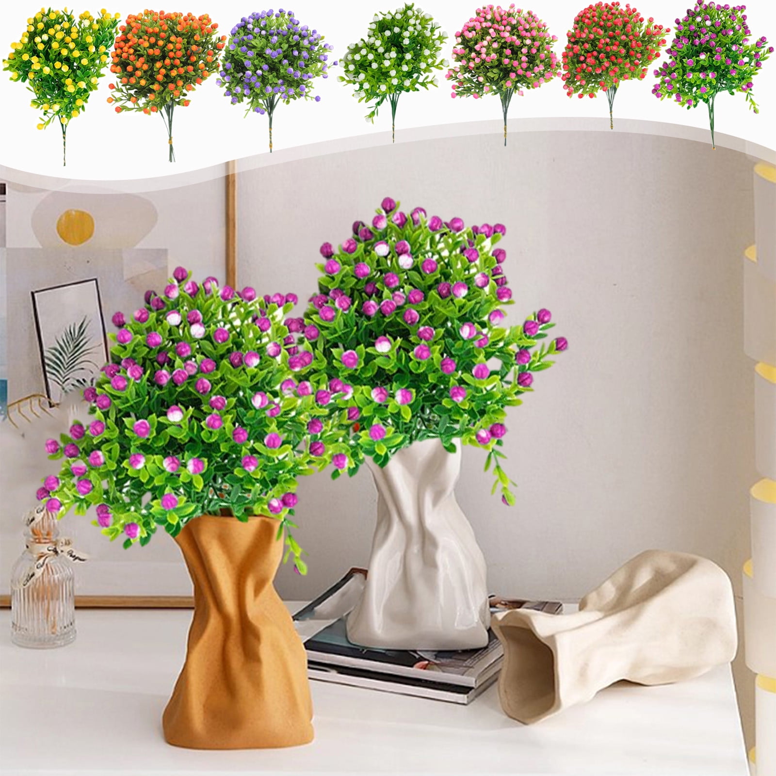 HengDidi 10-Pack Bendable Faux Flower Stems with Iron Wire Core - 7 ...