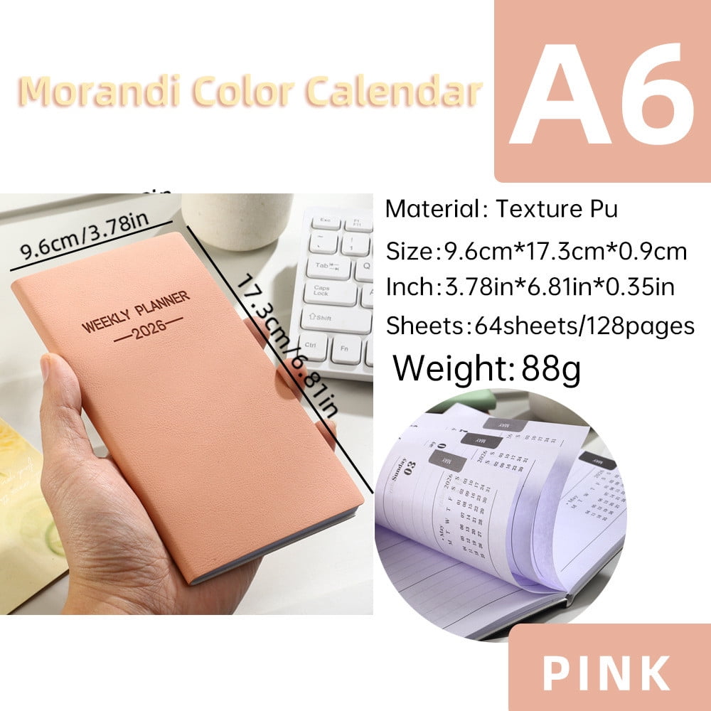 HengDidi 2026 Portable A6 Pocket Daily Planner Notebook Organizer - 128 ...