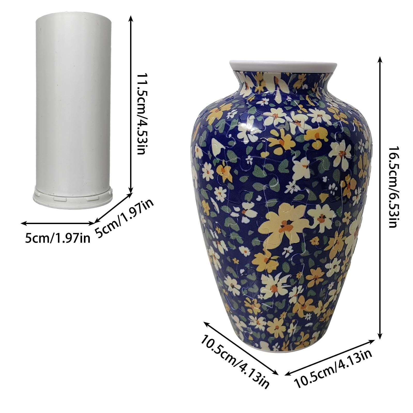HengDidi 3D DIY Puzzle Flower Vase with Water Chamber for Fresh ...