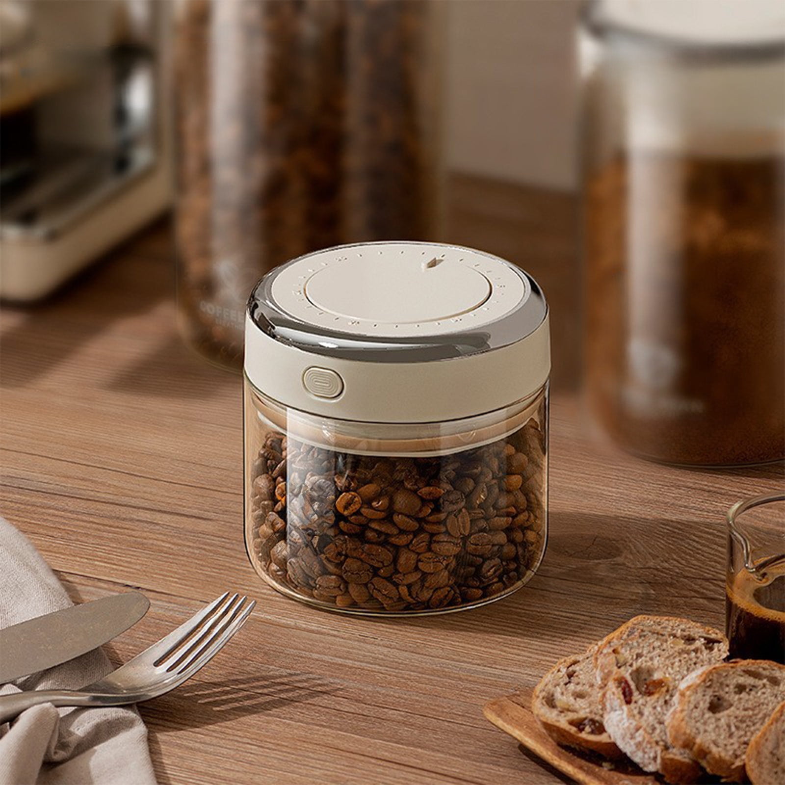HengDidi Airtight Coffee Storage Jar with High-Quality Glass and ...