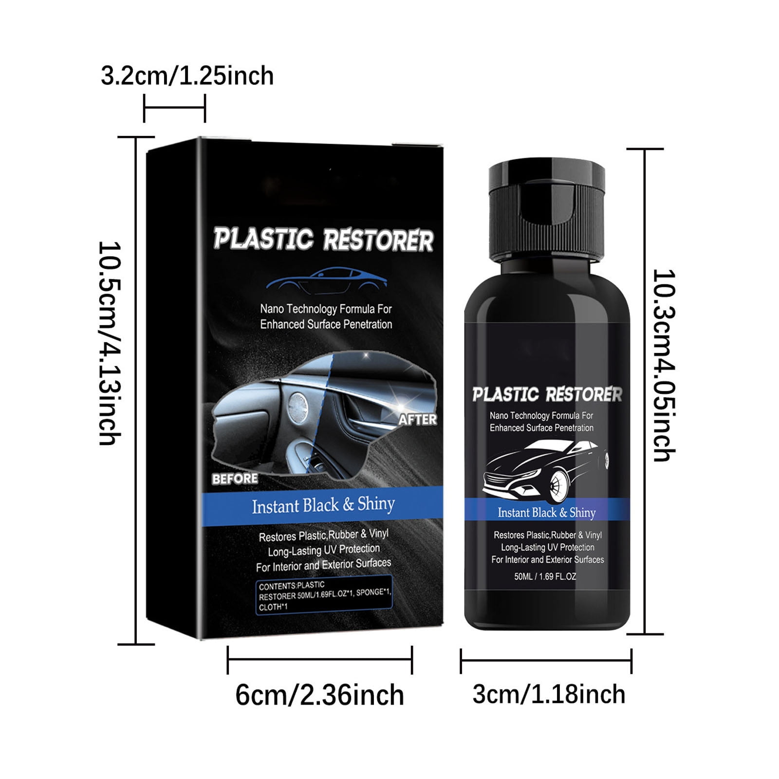 HengDidi Automotive Plastic Revitalizing Spray Coating 50ml - Black ...