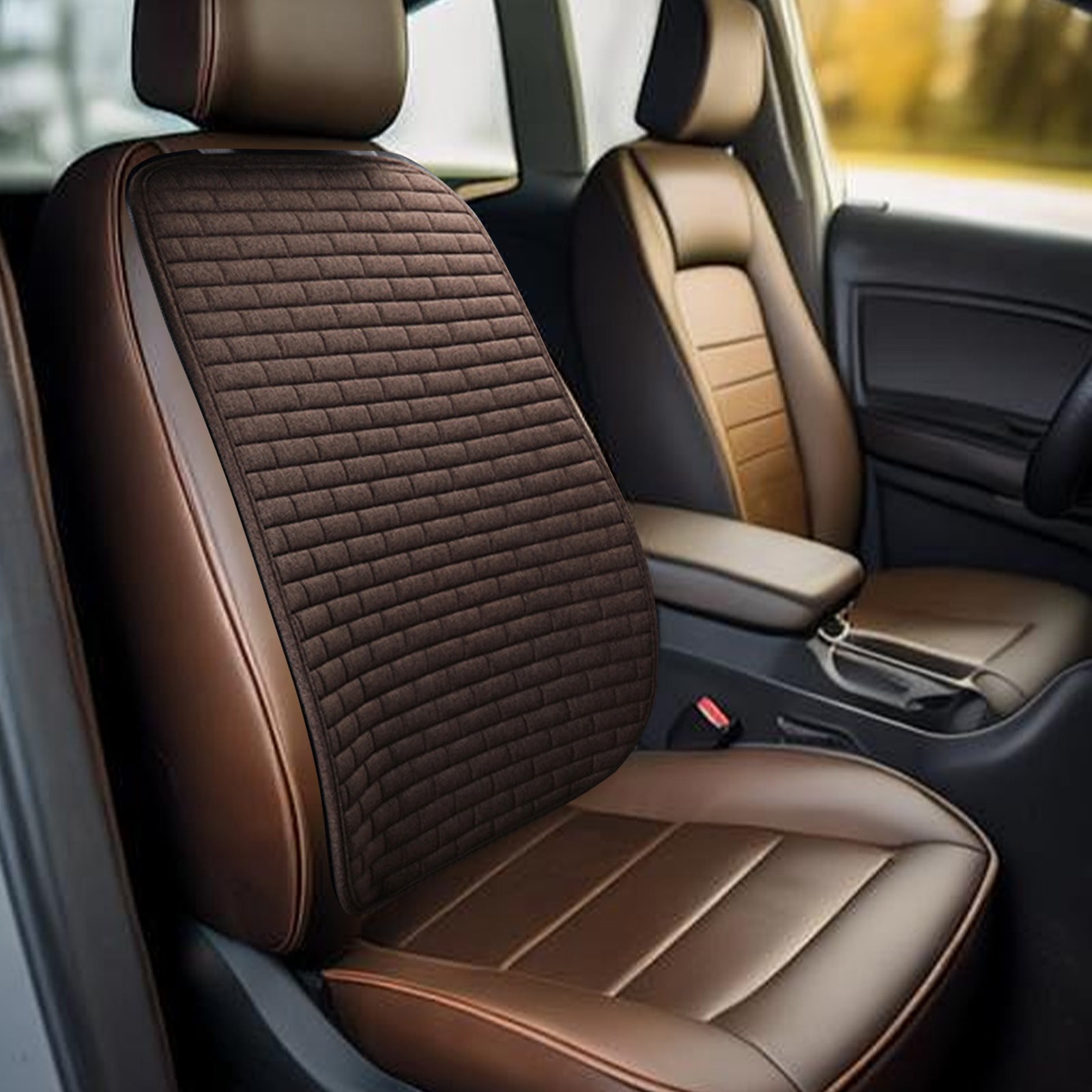 HengDidi Coffee Flax Linen Car Seat Cushion Ventilated Cooling Pad ...