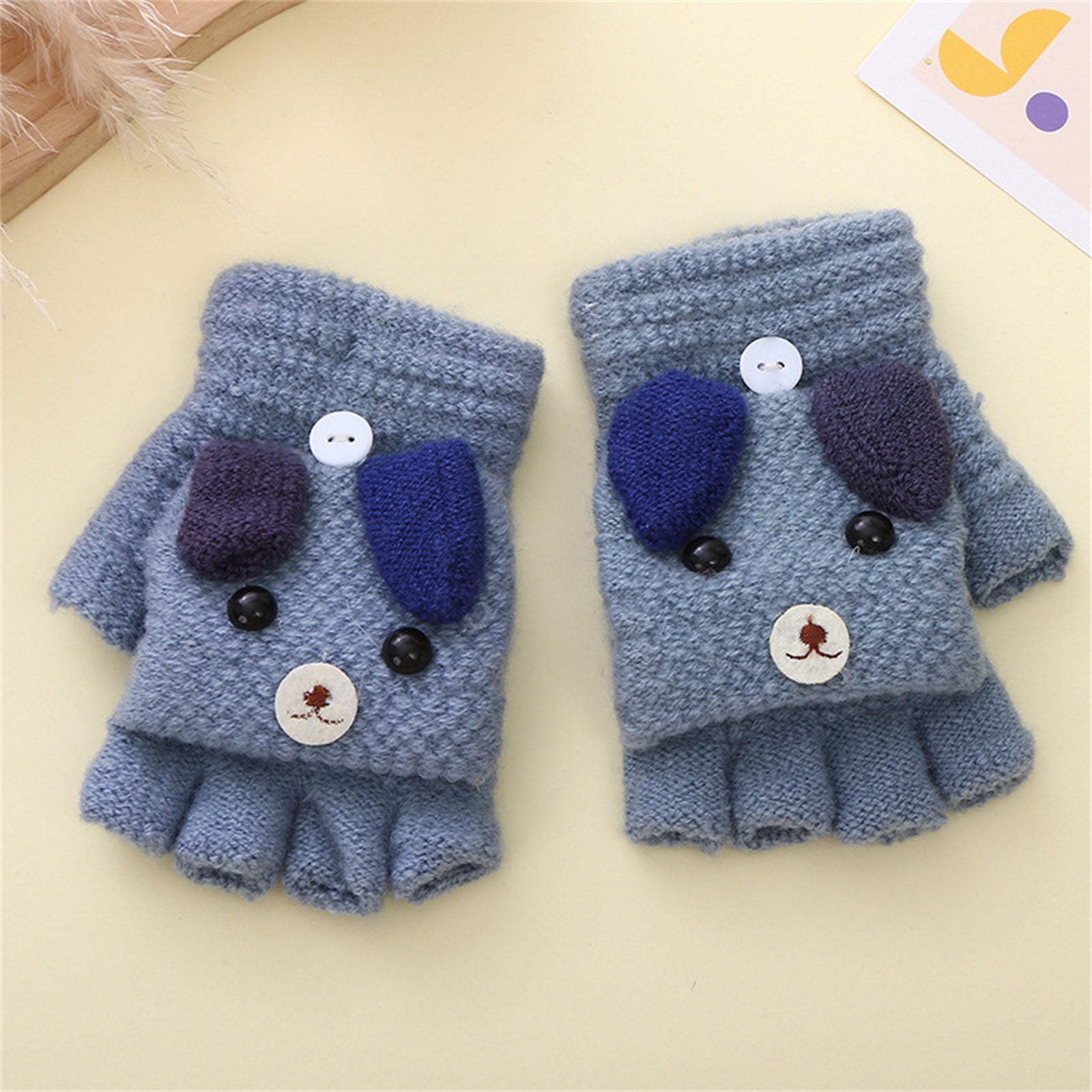 HengDidi Convertible Flip Top Winter Mittens for Youngsters - Stretchy ...