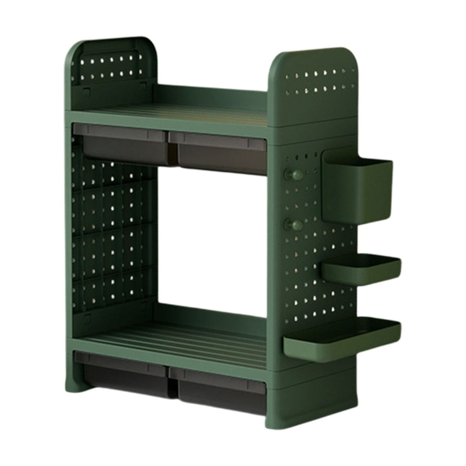 HengDidi Drawer Storage Rack with Side Buckets & Hooks, Multi-Tier Desk ...