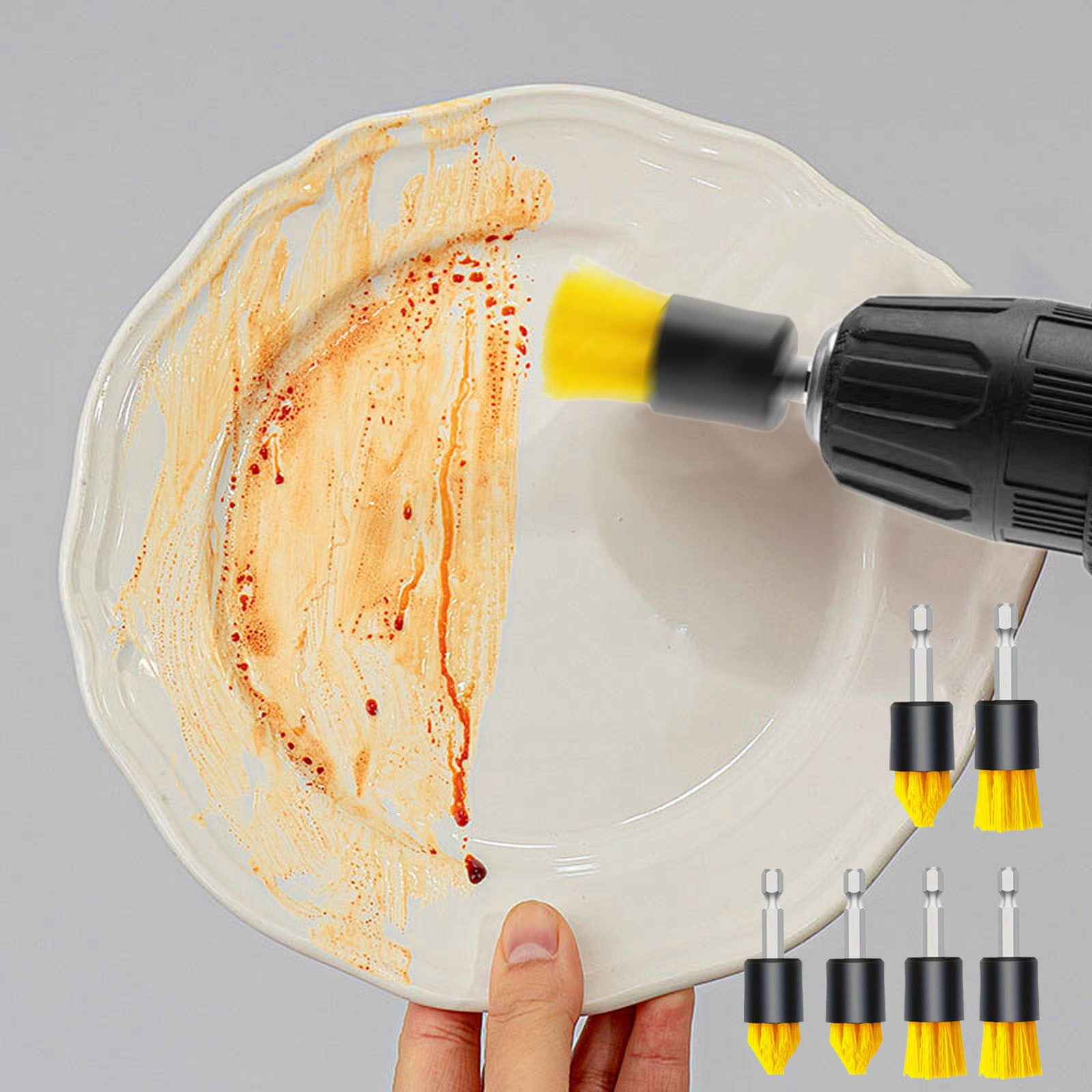 HengDidi Drill-Powered Rotary Cleaning Brush Set - 4 Interchangeable ...