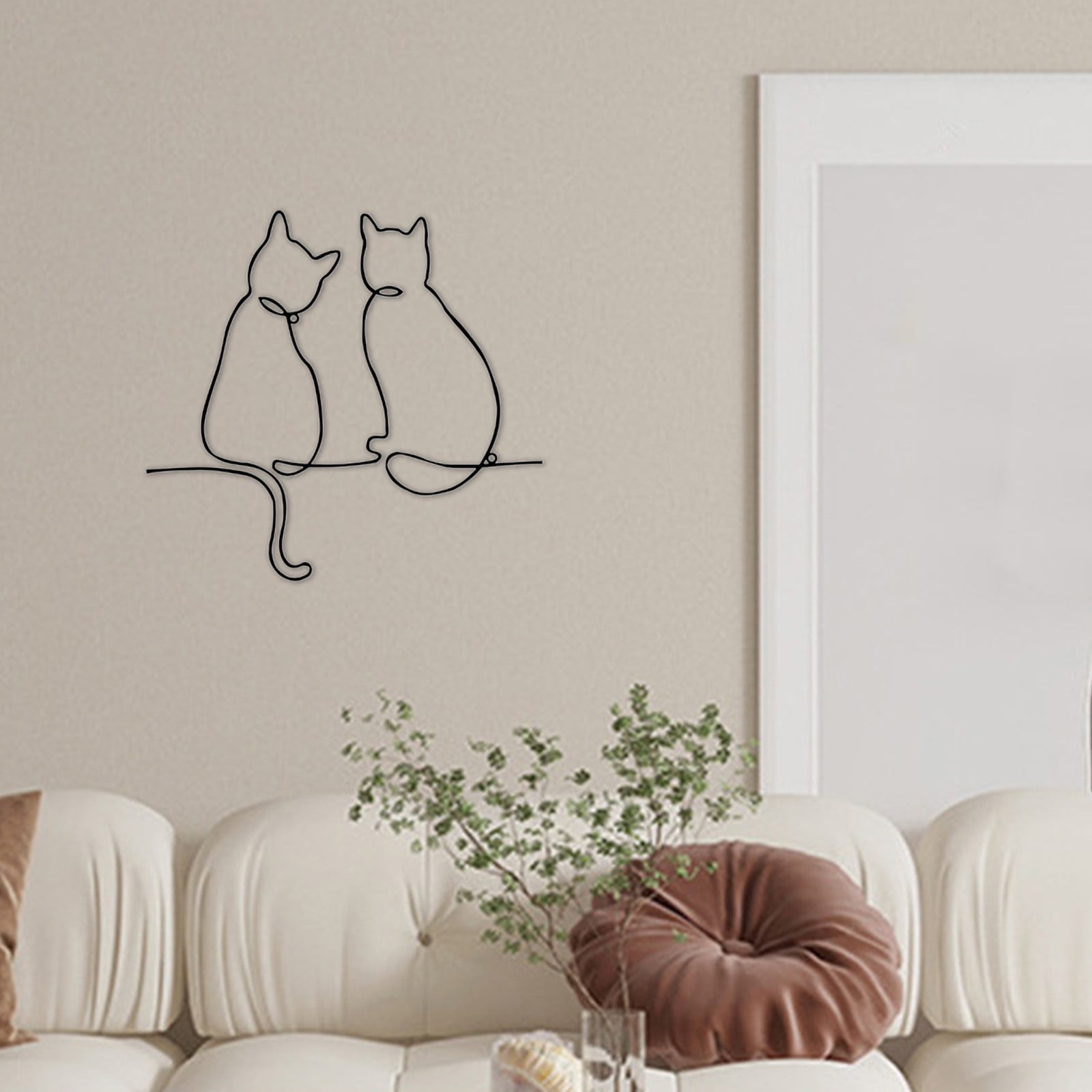 HengDidi Elegant Iron Wall Decor with Black Flower Silhouette Art ...