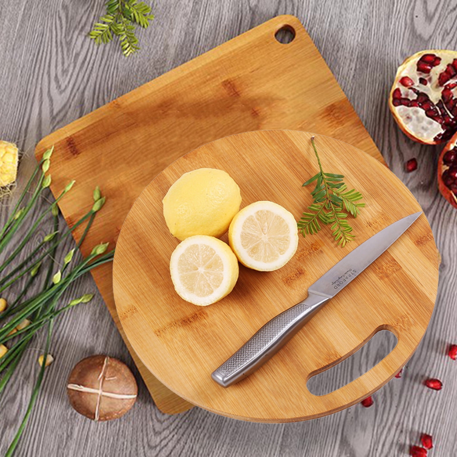 HengDidi Natural Bamboo Chopping Board with Hanging Hole - Splinter ...