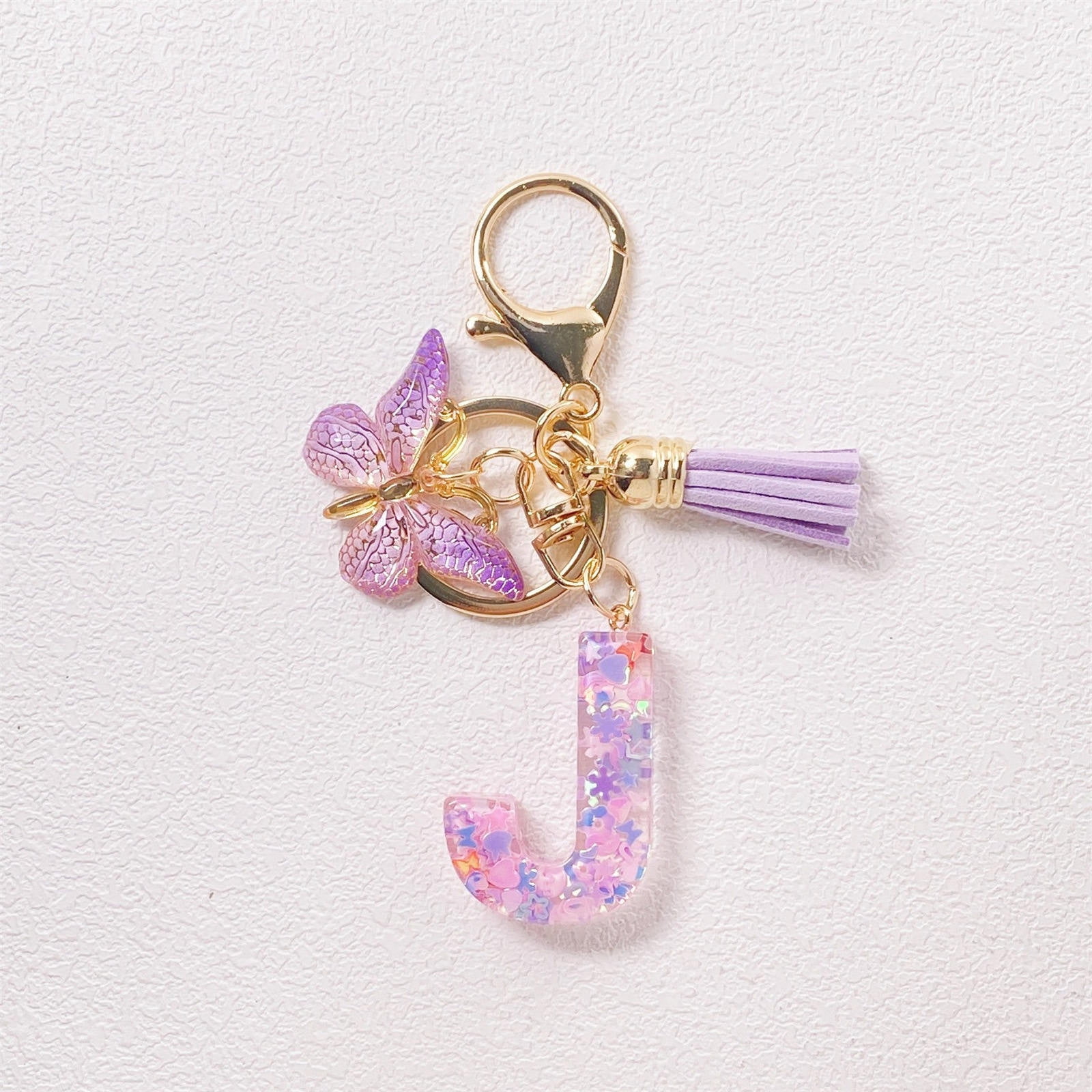 HengDidi Personalized Resin Initial Letter Keychains with Tassel ...
