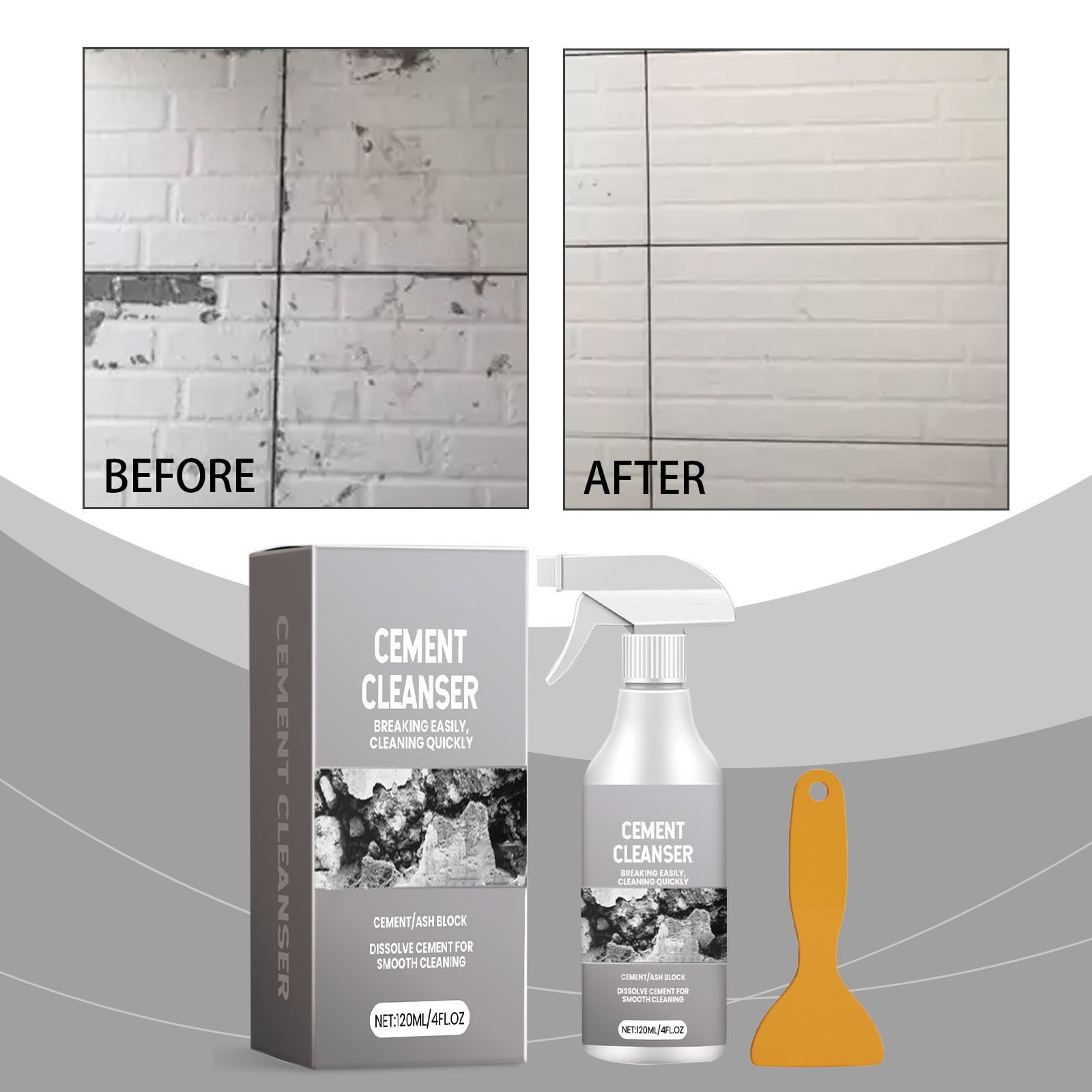 HengDidi Professional 120ml Concrete Cleaner for Floors Walls, Deep ...
