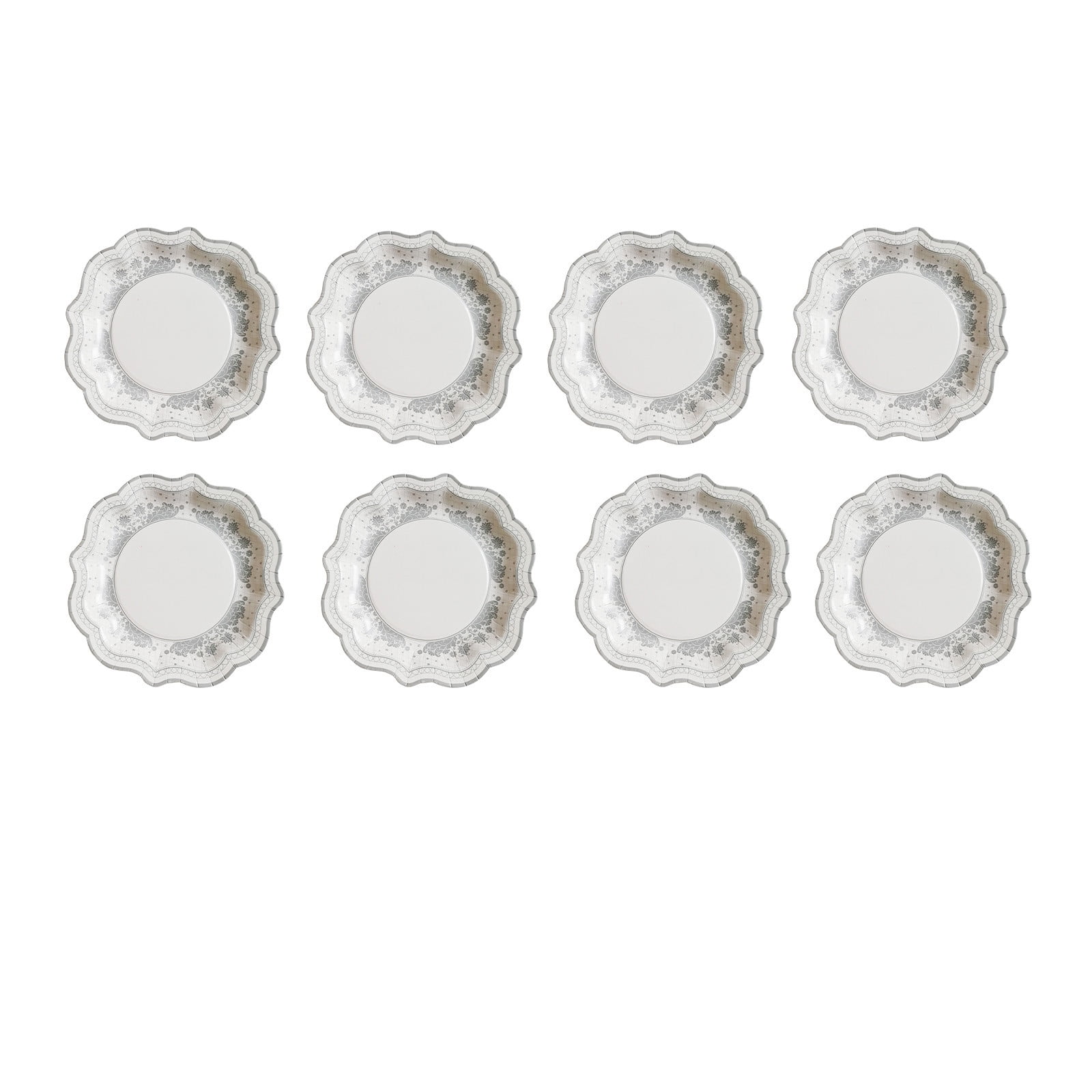 HengDidi Set Of 8 Thickened Round Disposable Paper Plates Size 22x22cm ...