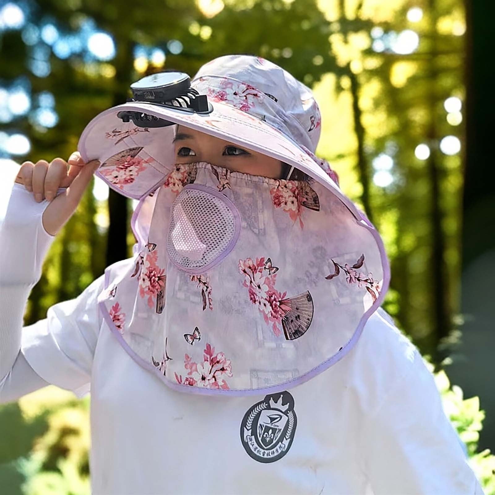 HengDidi Solar Powered Fan Sun Hat for Women with UV Protection Wide ...