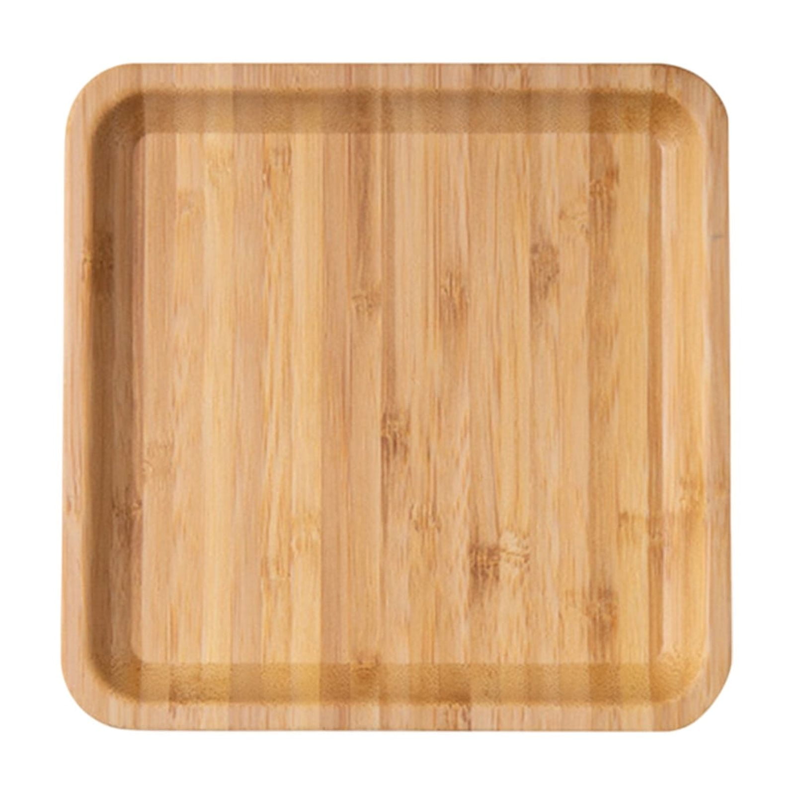 HengDidi Square Bamboo Appetizer Tray Eco-Friendly Wood Serving Platter ...