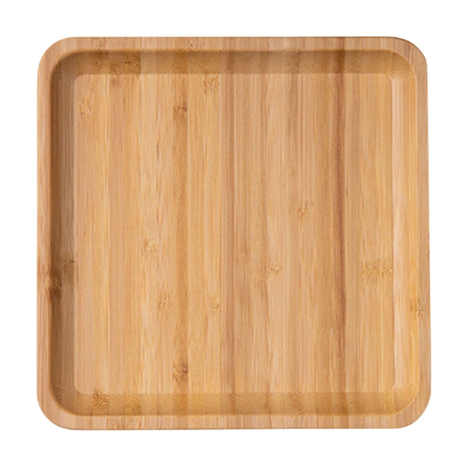 HengDidi Square Bamboo Appetizer Tray Eco-Friendly Wood Serving Platter ...