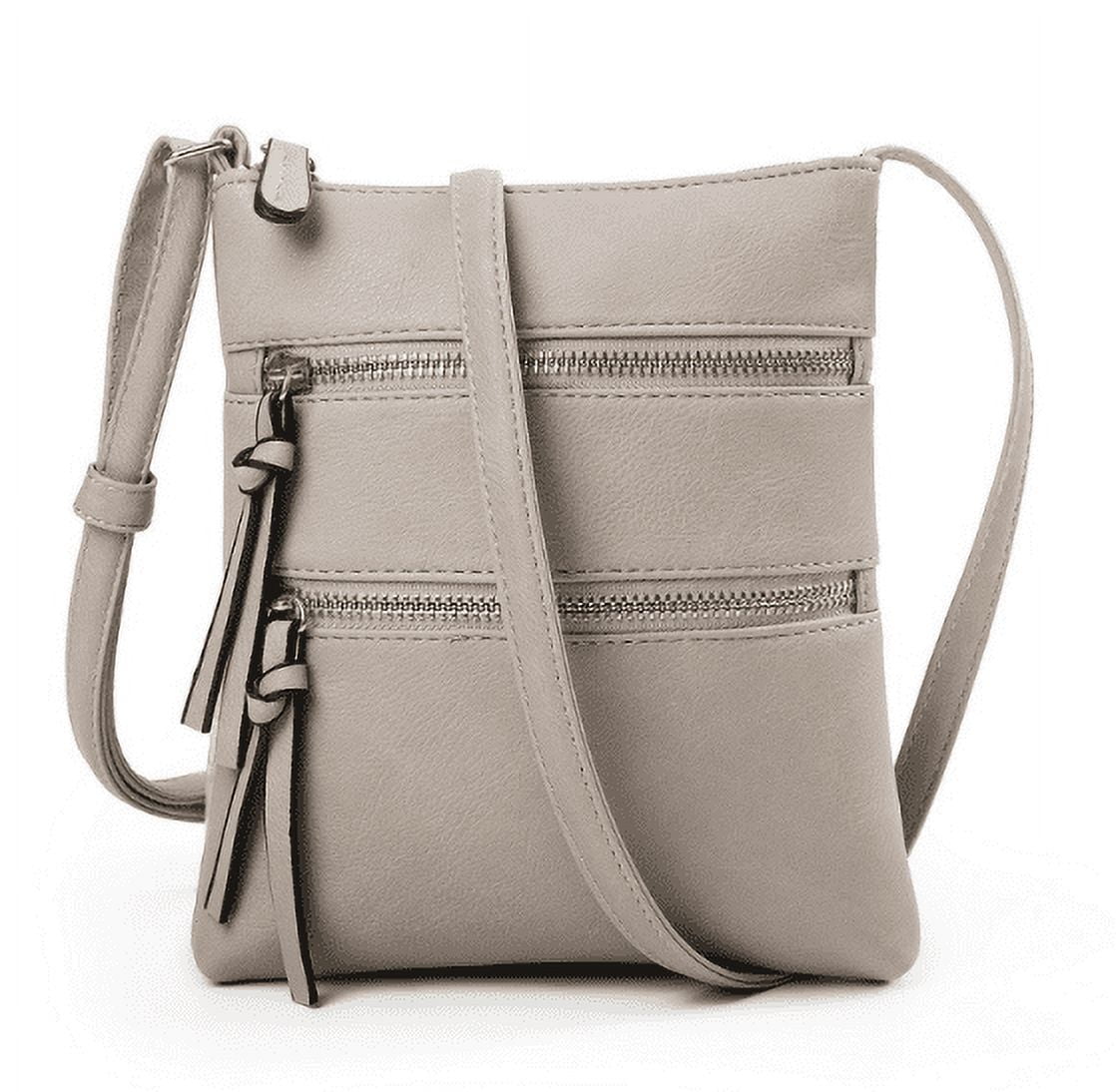 HengDidi Stylish Vertical Shoulder Bag with Double Zipper Pockets and ...