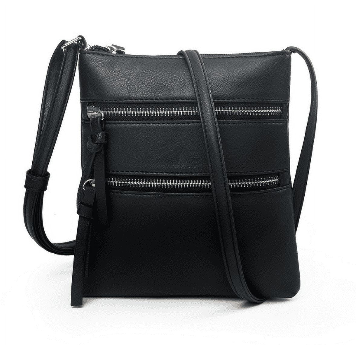 HengDidi Stylish Vertical Shoulder Bag with Double Zipper Pockets and ...