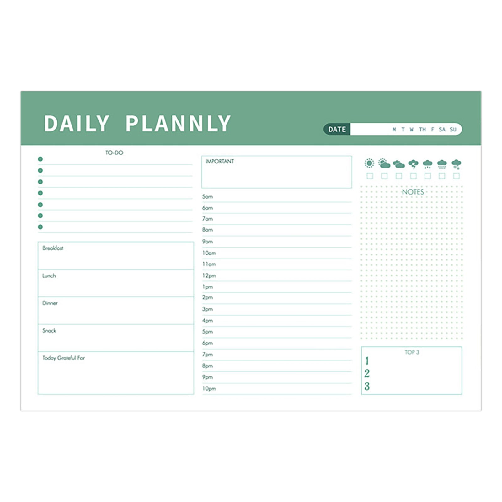 HengDidi Undated Weekly Planner Notebook for Trainees - A5 Tear-Off ...