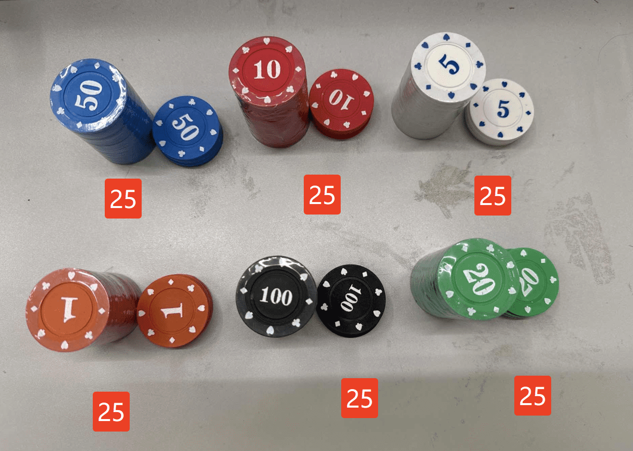 Hengguang 150 Pcs Poker Chips with Denominations, Professional Casino ...