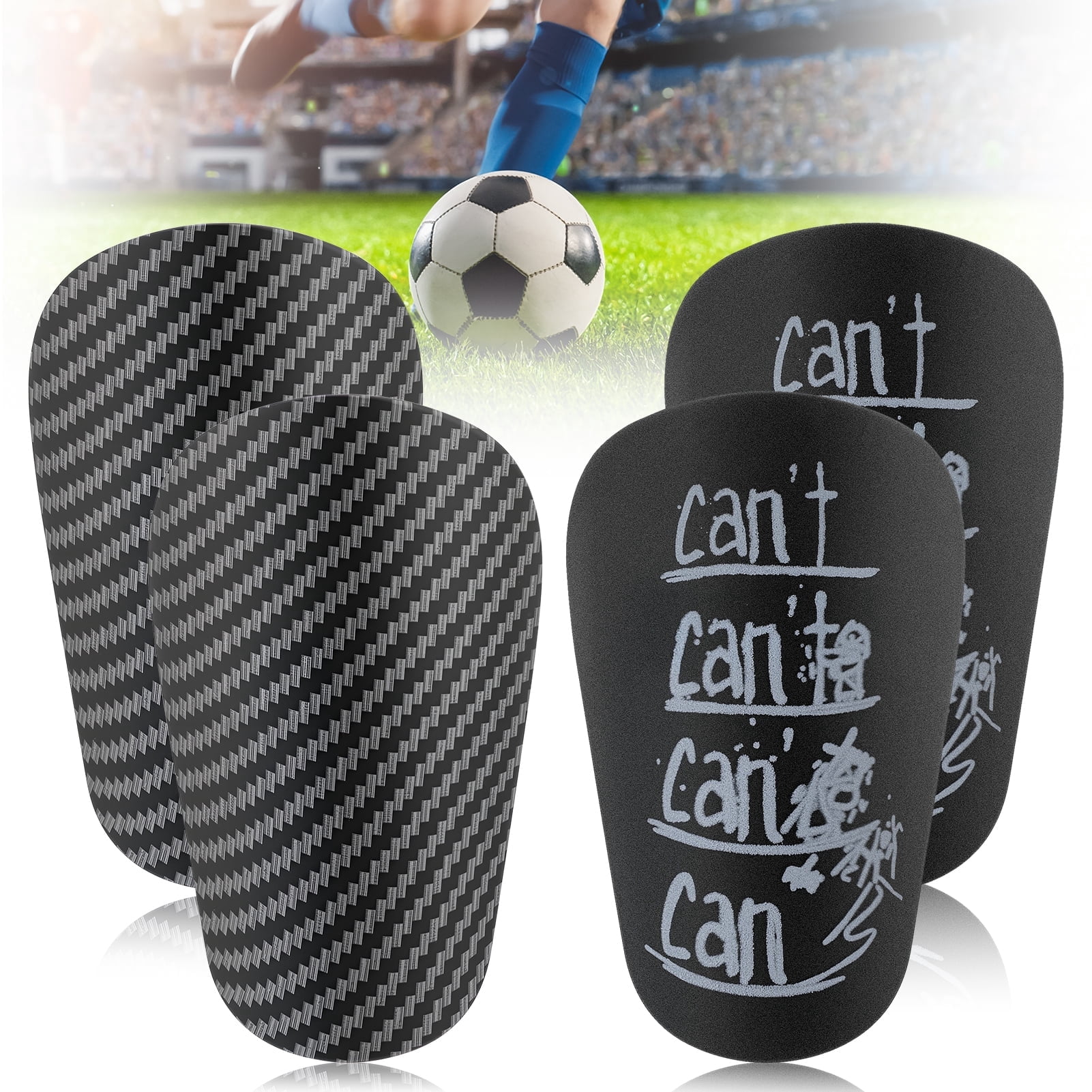 Hengguang 2 Pairs Mini Soccer Shin Guards, 10x6cm/ 3.94x2.36in PBT and ...