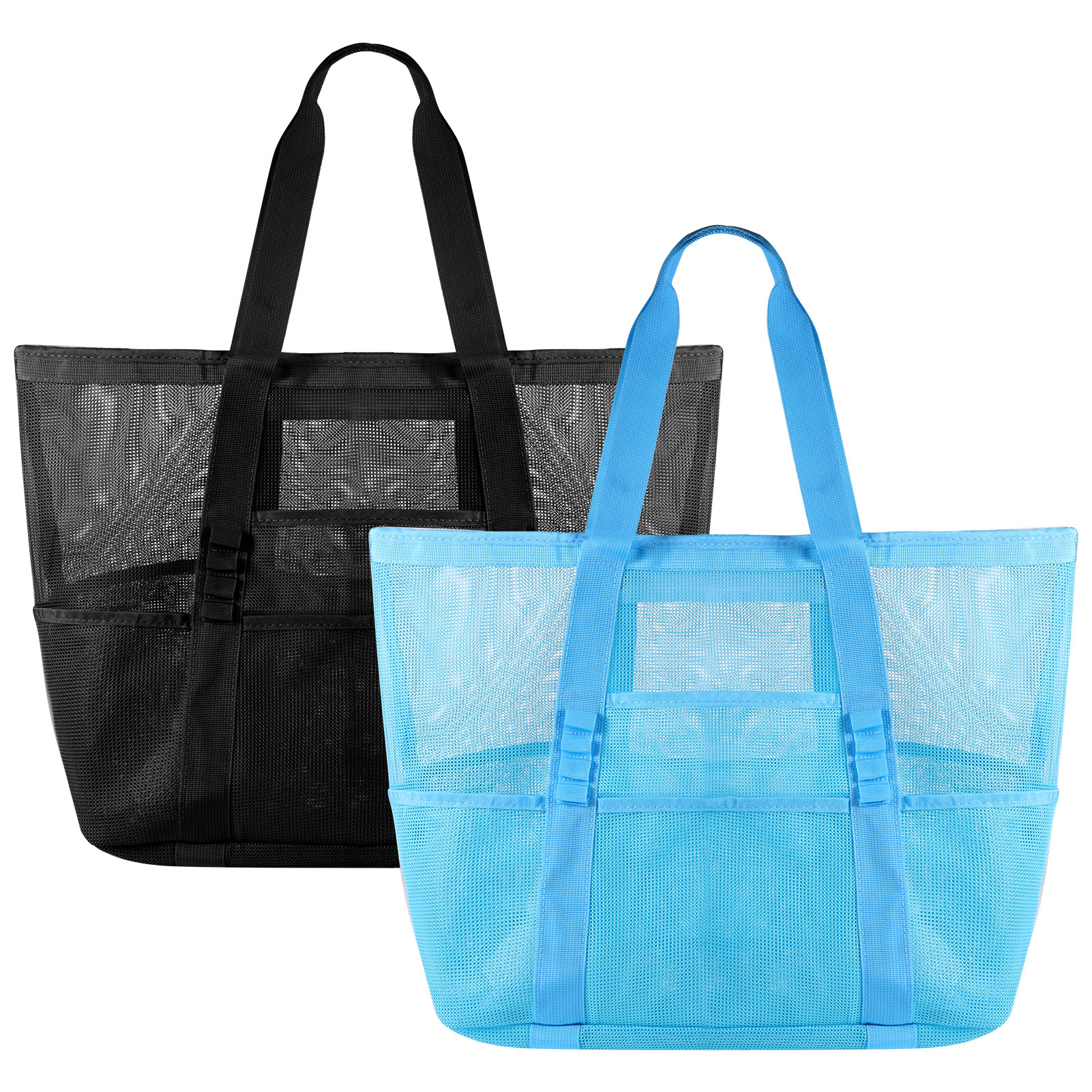 Livhil Large Beach Mesh Tote Bag, Foldable Beach Tote Bag Waterproof ...