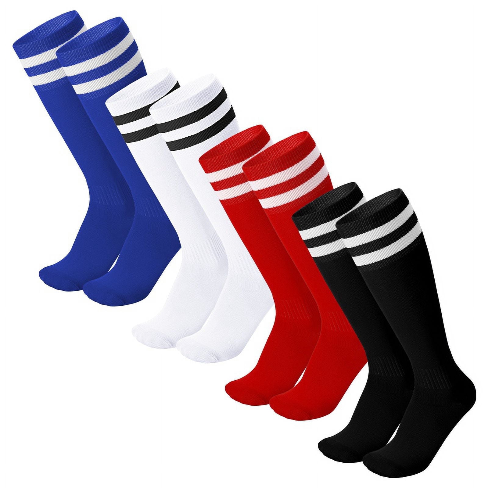 Hengguang 4 Pairs Kids Breathable Long Football Socks for Boys, Girls ...