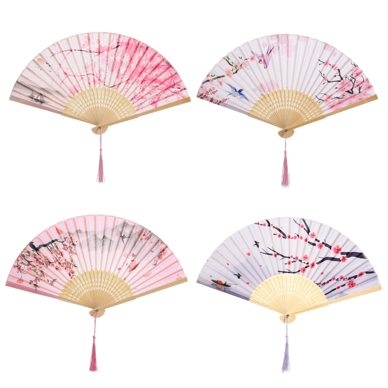 Mini Paper Oriental Folding Fans (1-Pack of 12) - Walmart.com