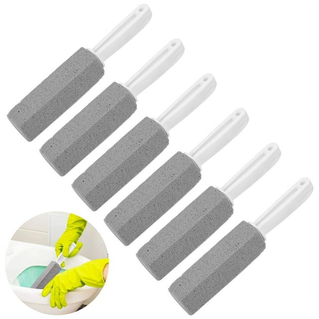Hengguang 6-Pc Pumice Stone Toilet Bowl Cleaner, Long Handle Stain ...