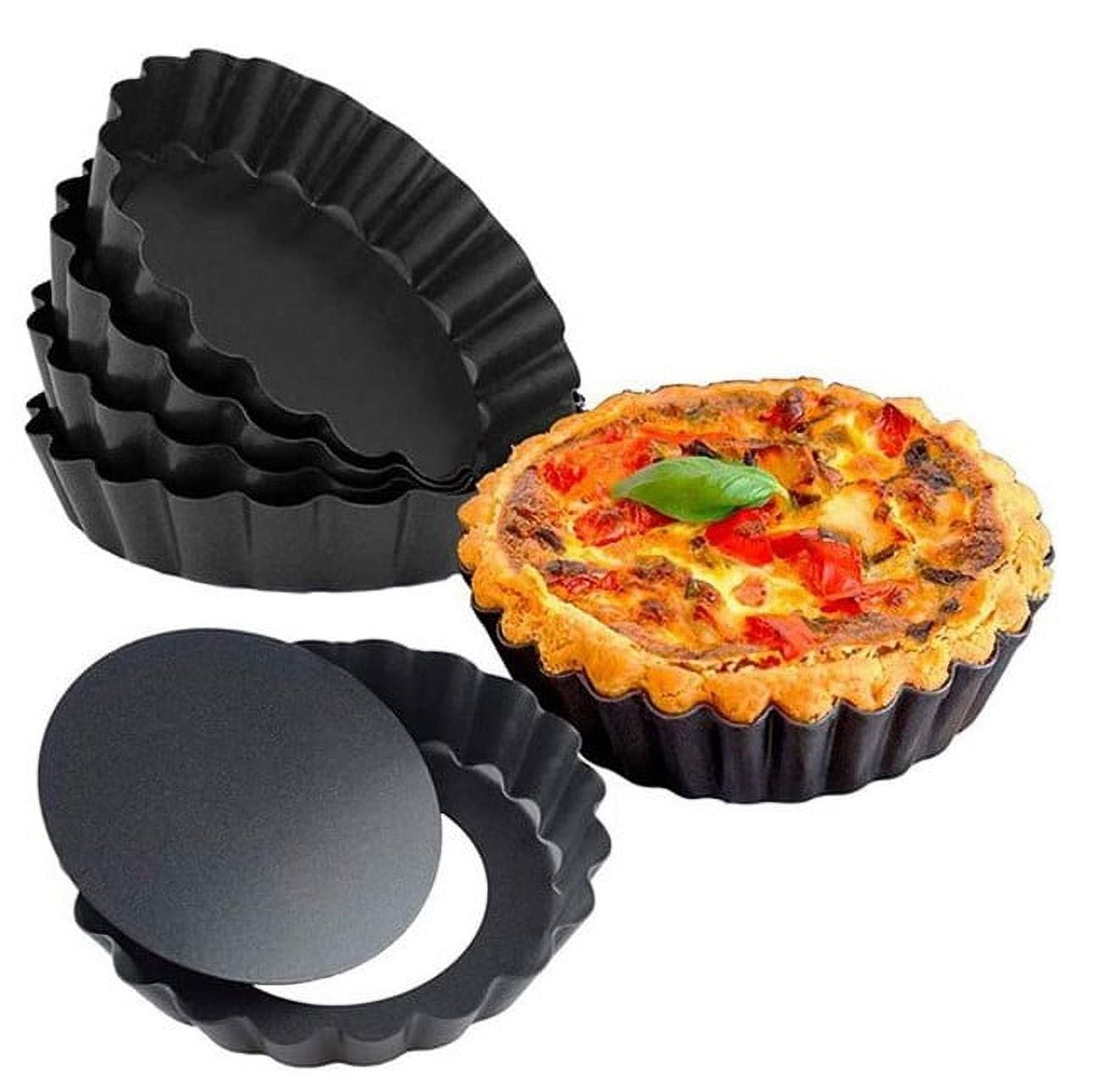 Rumbeast 6Pcs 4-Inch Mini Tart Pans Set, Non Stick, Removable Bottom ...