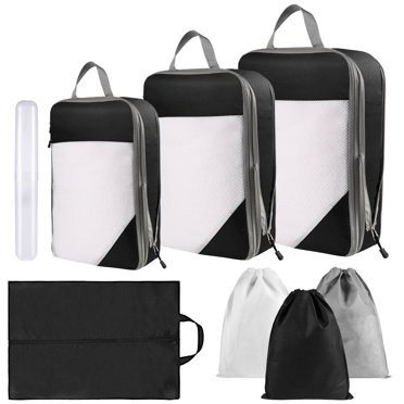 Gonex 4 Set Compression Packing Cubes for Travel Expandable Luggage ...