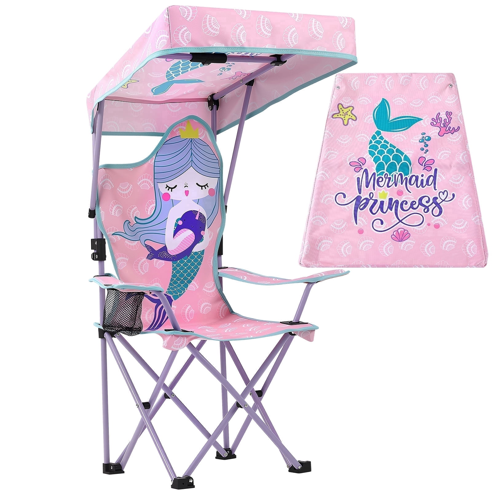 Hengguang Children Camping Chair with Shade Canopy, Folding Beach Chair ...