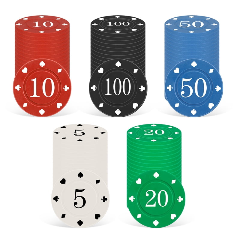 Hengguang 100 Pcs Poker Chips with Denominations, Professional Casino ...