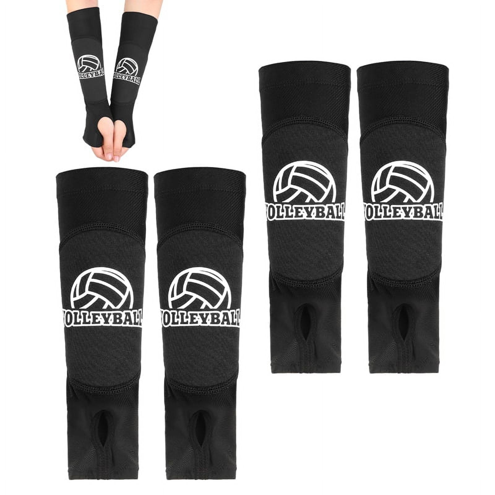 Hengguang Volleyball Arm Pads, 2 Pair Sleeves with Thumb Hole, Elbow ...