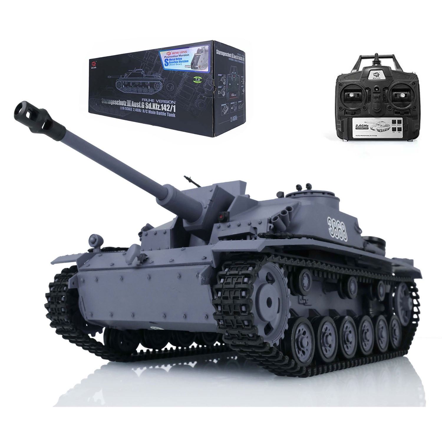 Henglong 1/16 TK7.0 RC German Stug III RTR Tank 3868 Plastic Tracks Sprockets Idlers Road Wheels ...