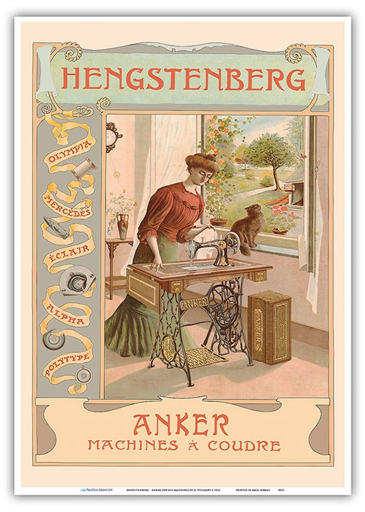Hengstenberg - Anker Sewing Machines - Vintage Advertising Poster by A ...