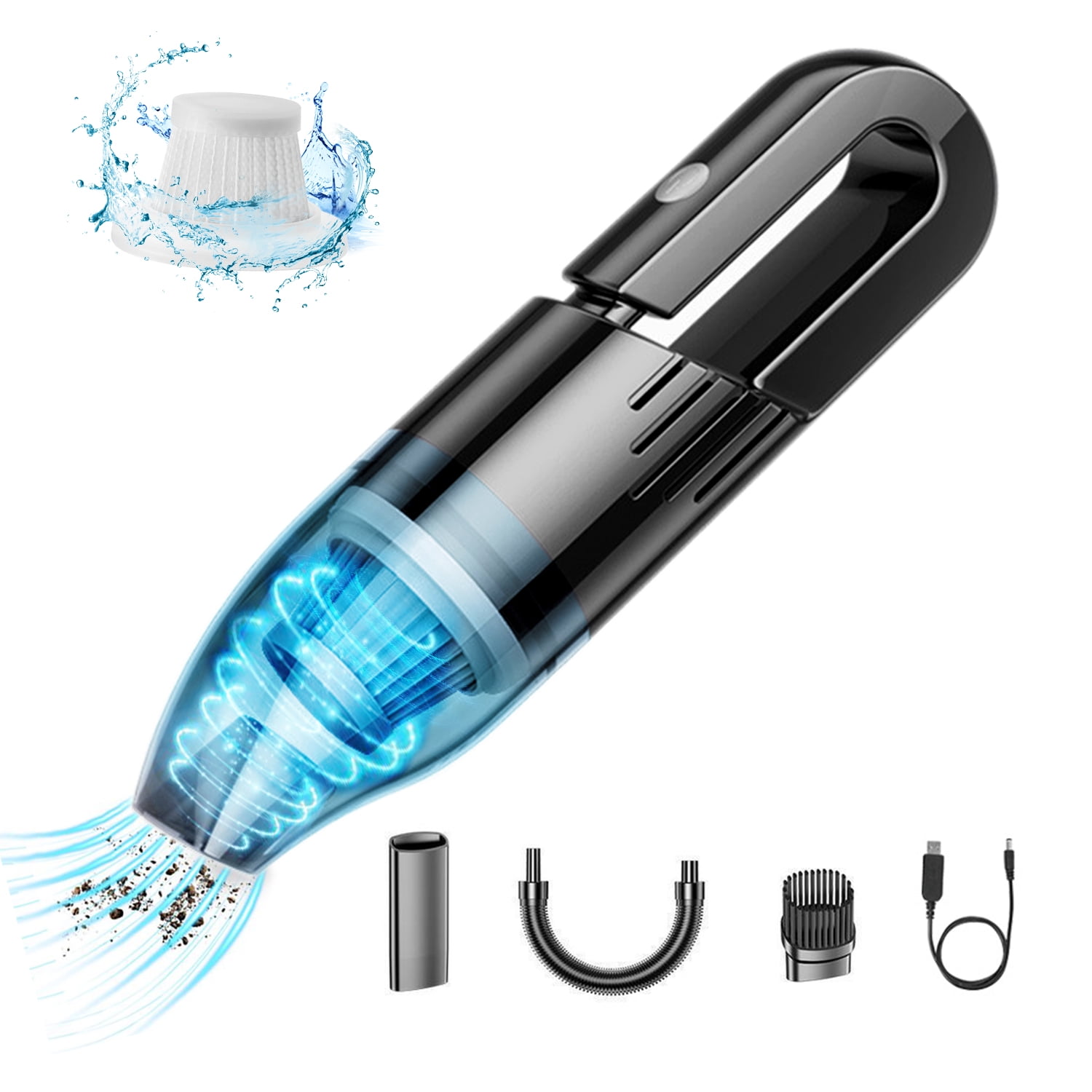 Hengswere Handheld Vacuum, 6000Pa Cordless Wet Dry Hand Vacuum ...