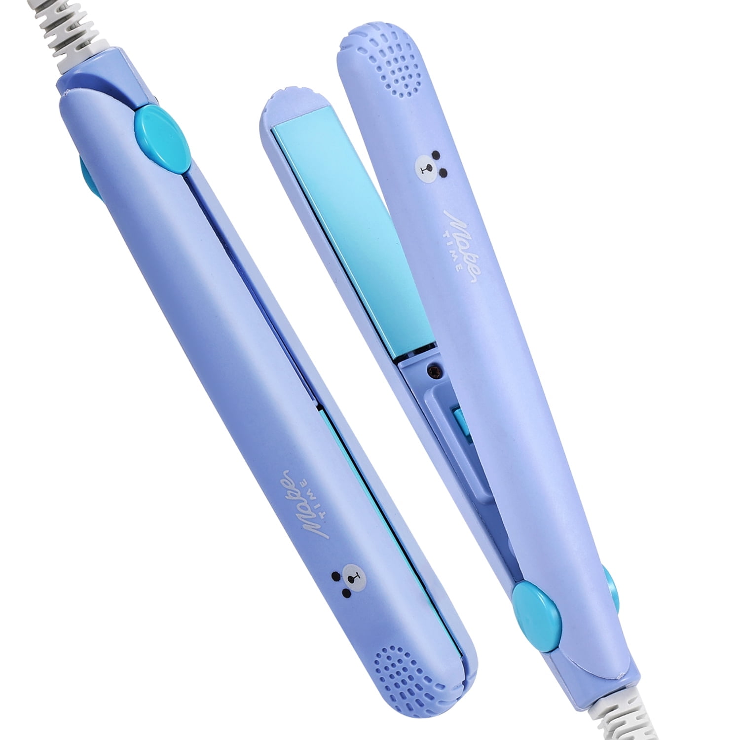 Hengswere Mini Hair Curler, 2-in-1 Curler and Straightener, Ceramic ...