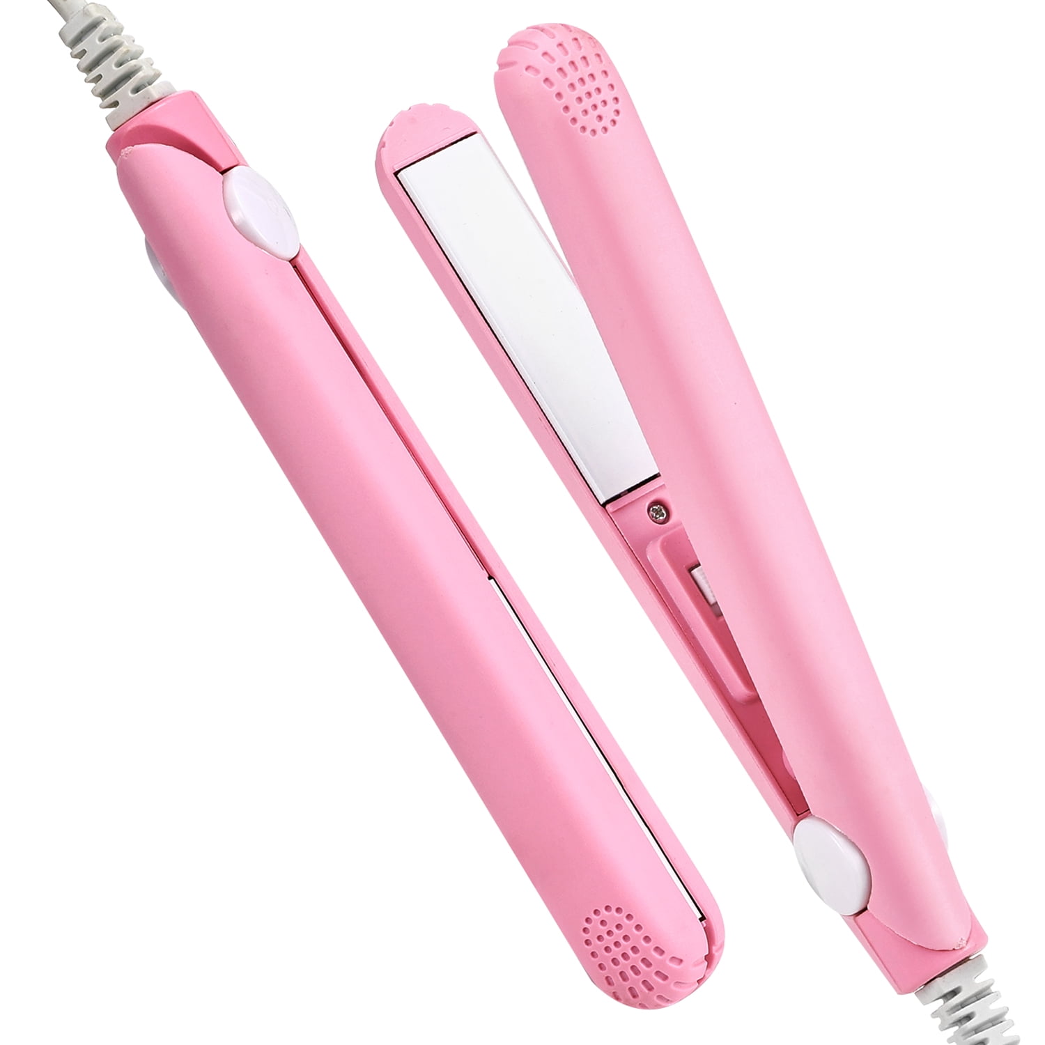 Hengswere Mini Hair Curler,2-in-1 Portable Curler and Straightener ...
