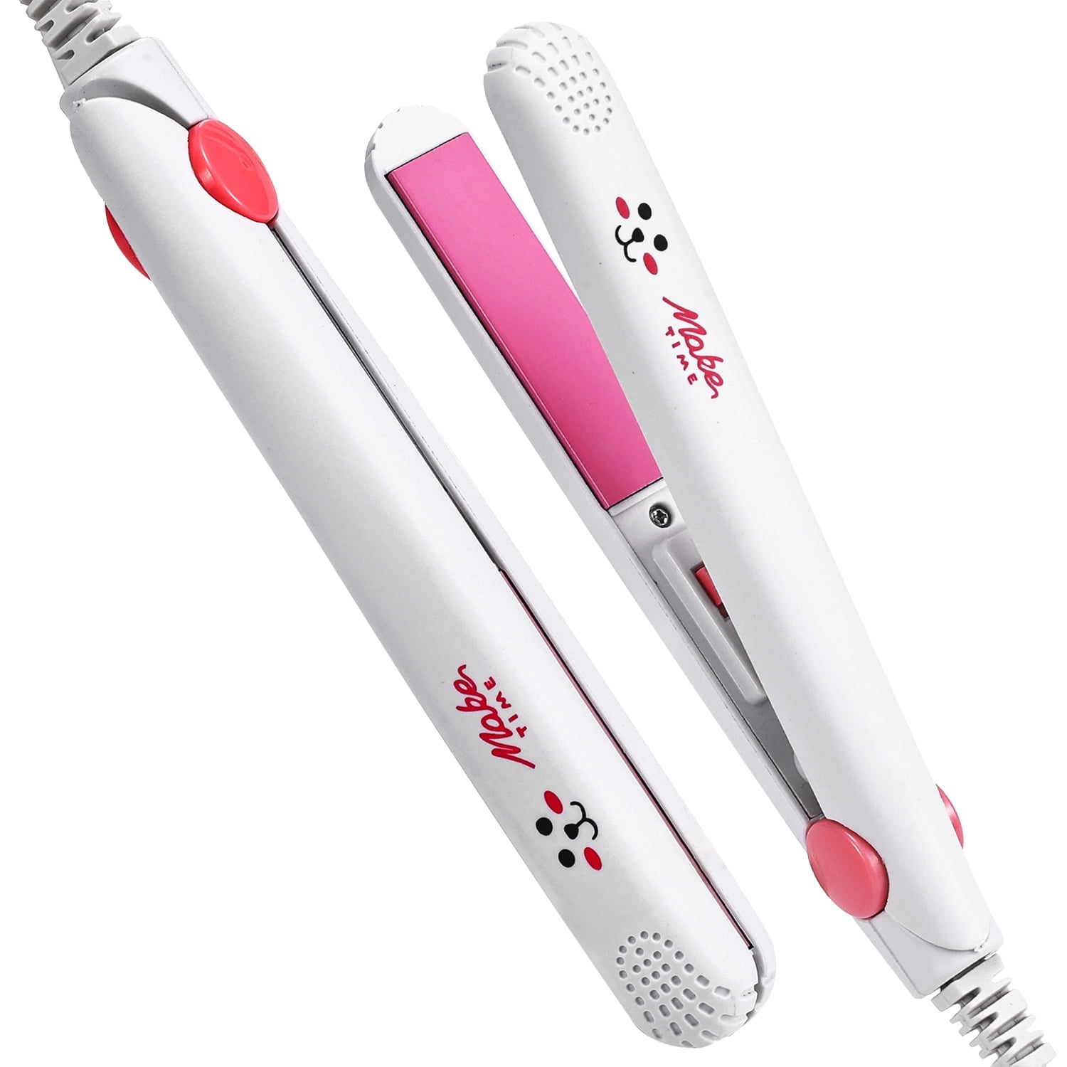 Hengswere Mini Hair Curler 2-in-1 Curler and Straightener, Ceramic ...
