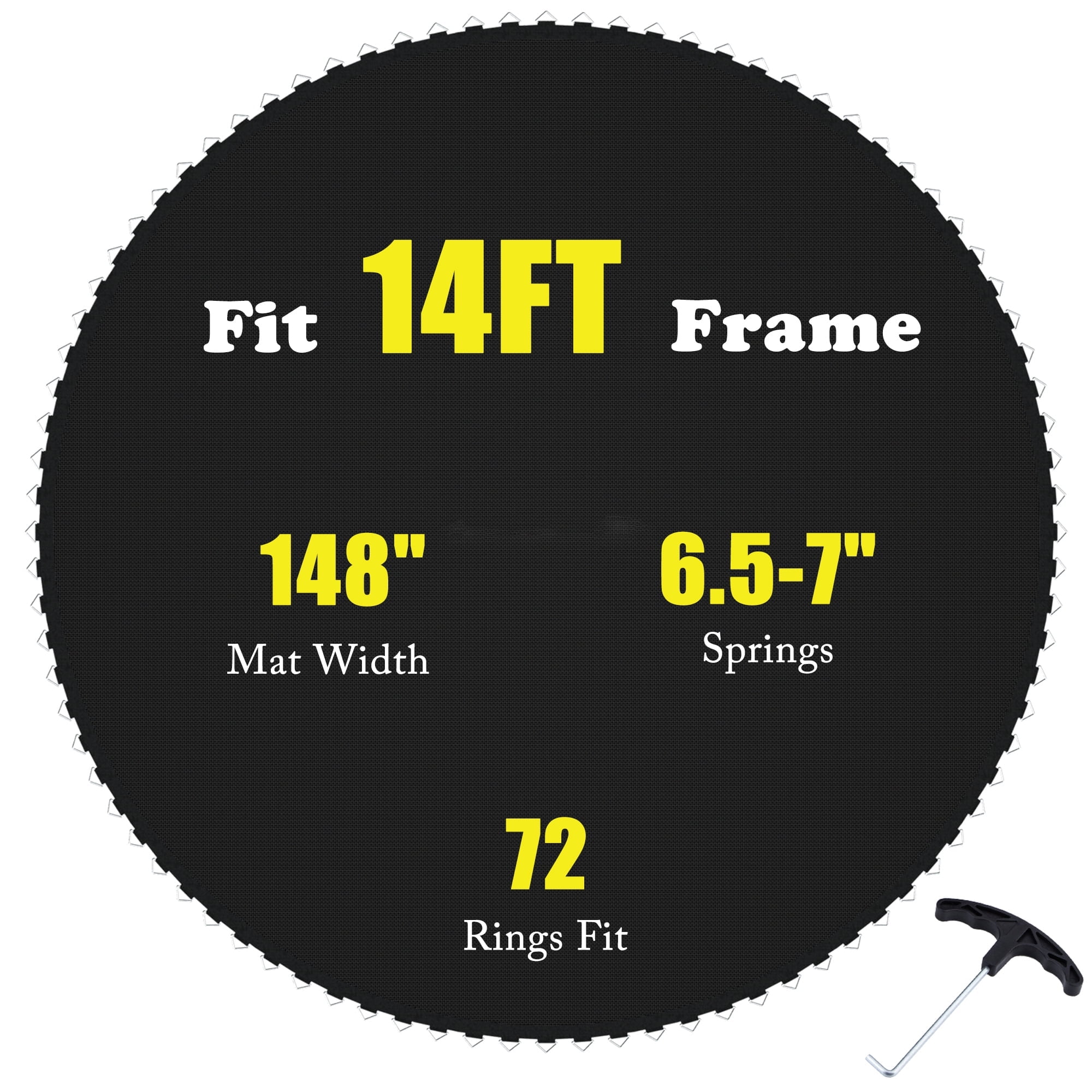 Hengu Trampoline Replacement Mat, Fits 14 ft Round Trampoline Frame ...