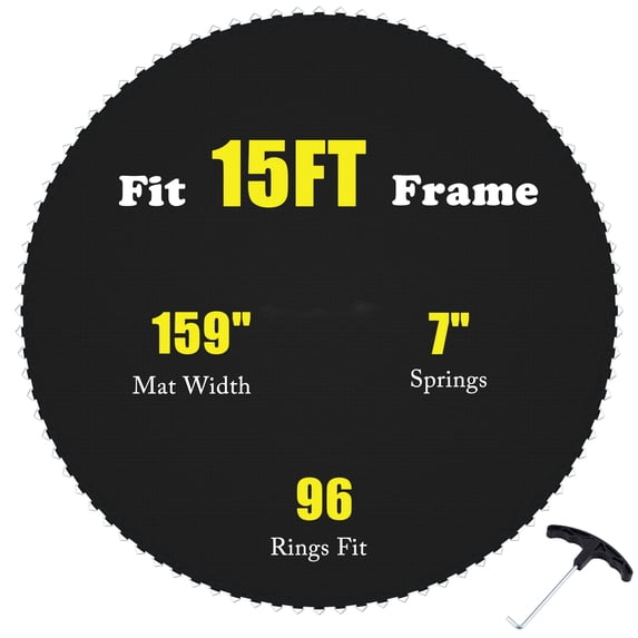Hengu Trampoline Replacement Mat, Fits 15 ft Round Trampoline Frame ...