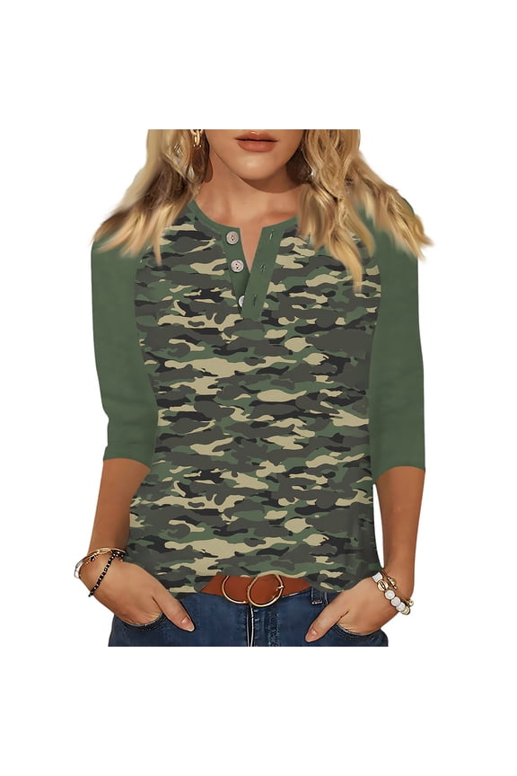 Camouflage Henley Shirt