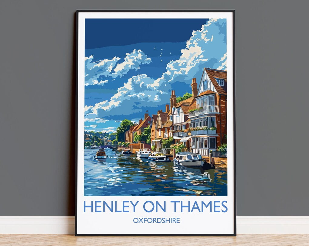 Henley On Thames Print, Travel Poster Of Henley, Henley On Thames Art ...